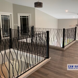 Wrought Iron Railing in My Vines Design Metal Stair Railing Custom Iron ...