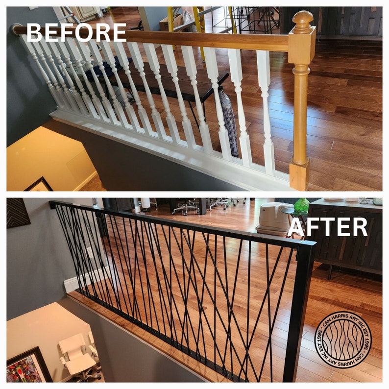Modern Iron Railing Sticks Design | Metal Stair Railing | Custom Iron ...