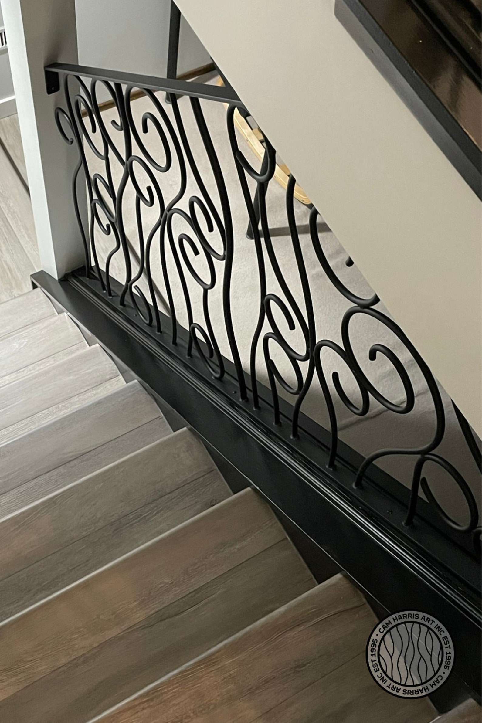Whimsical Design Wrought Iron Railing | Metal Stair Railing | Custom ...