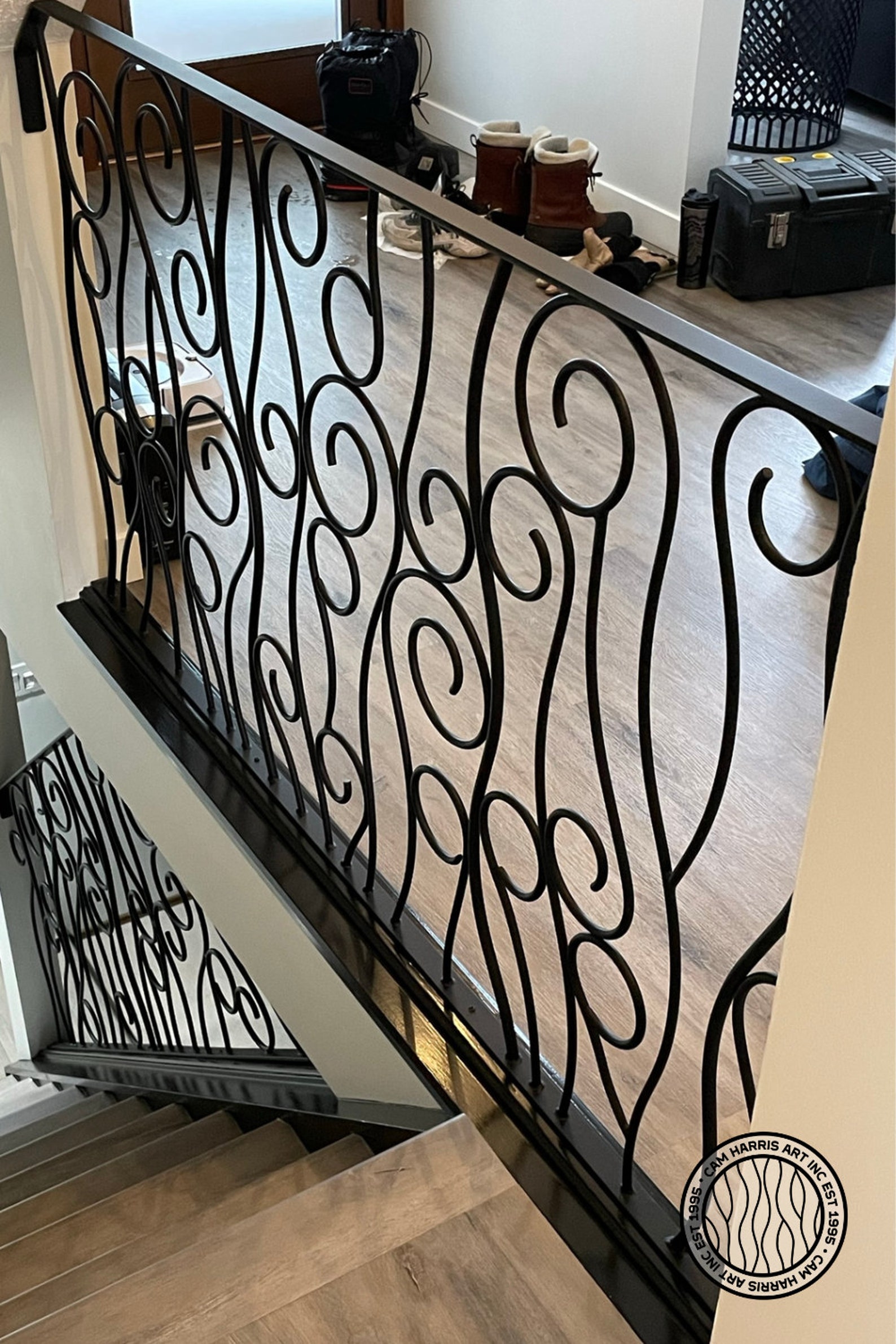 Whimsical Design Wrought Iron Railing | Metal Stair Railing | Custom ...