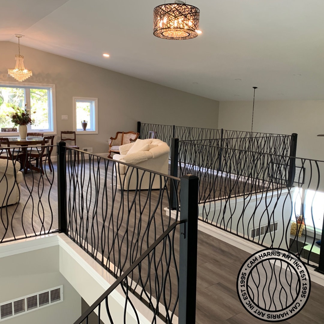 Wrought Iron Railing in My Vines Design | Metal Stair Railing | Custom ...