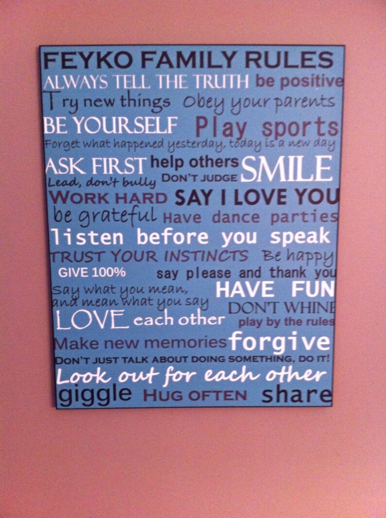 Family Rules Subway Art Download 16 X 20 - Etsy