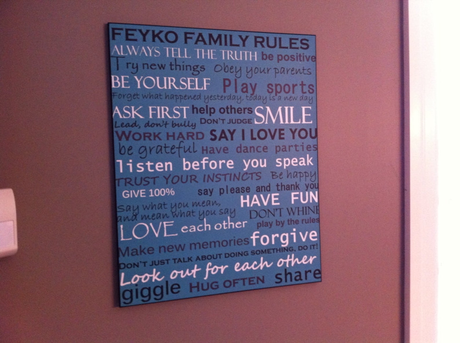 Family Rules Subway Art Download 16 X 20 - Etsy