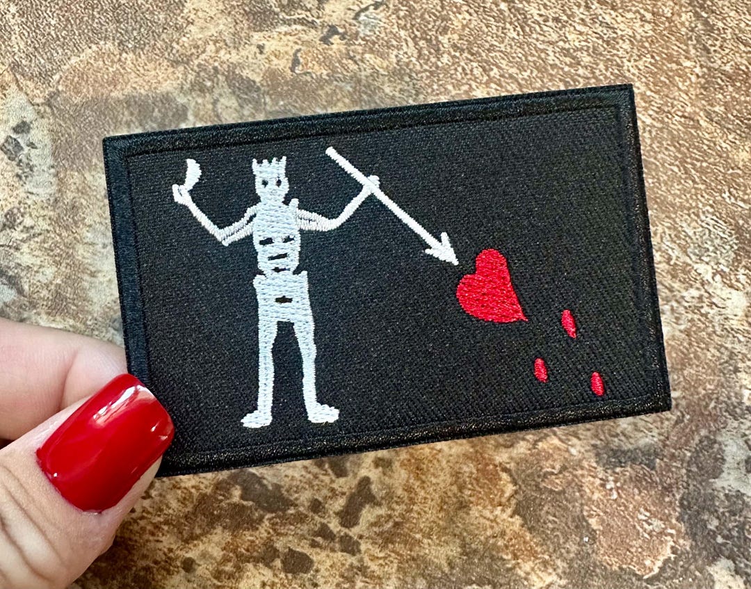Blackbeard Embroidered Patch - Hook and Loop Backing - Etsy