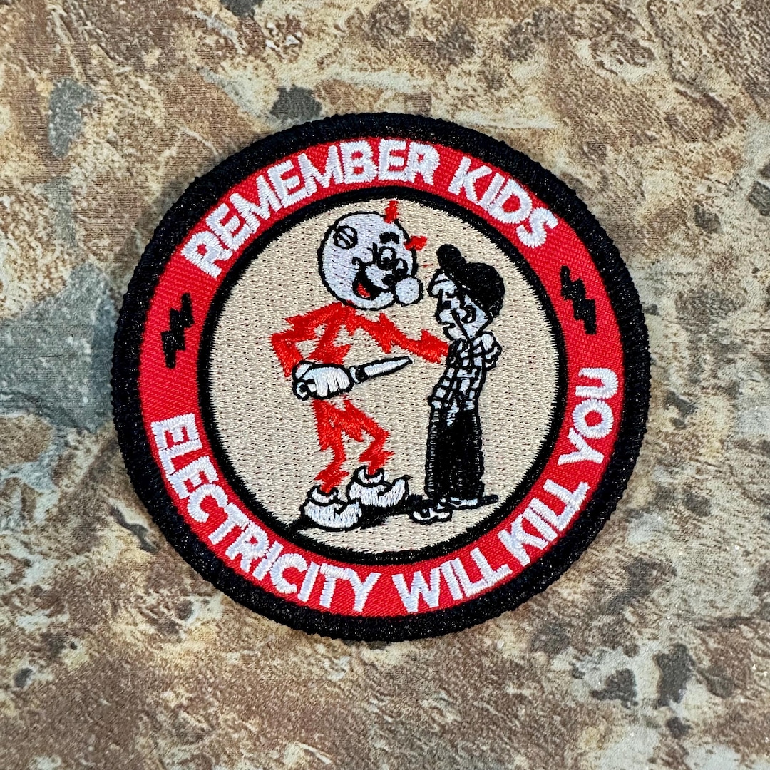 Reddy Kilowatt Remember Kids Electricity Will Kill You, Embroidered 3 ...