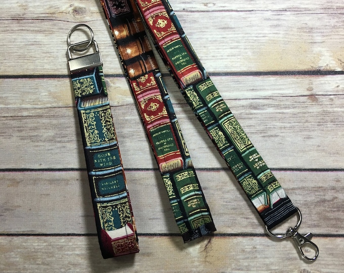 Lanyard Key Fob Classic Books Library Books - Etsy