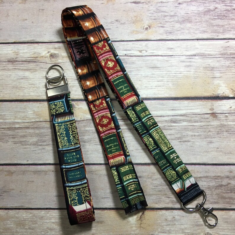 Lanyard Key Fob Classic Books Library Books - Etsy