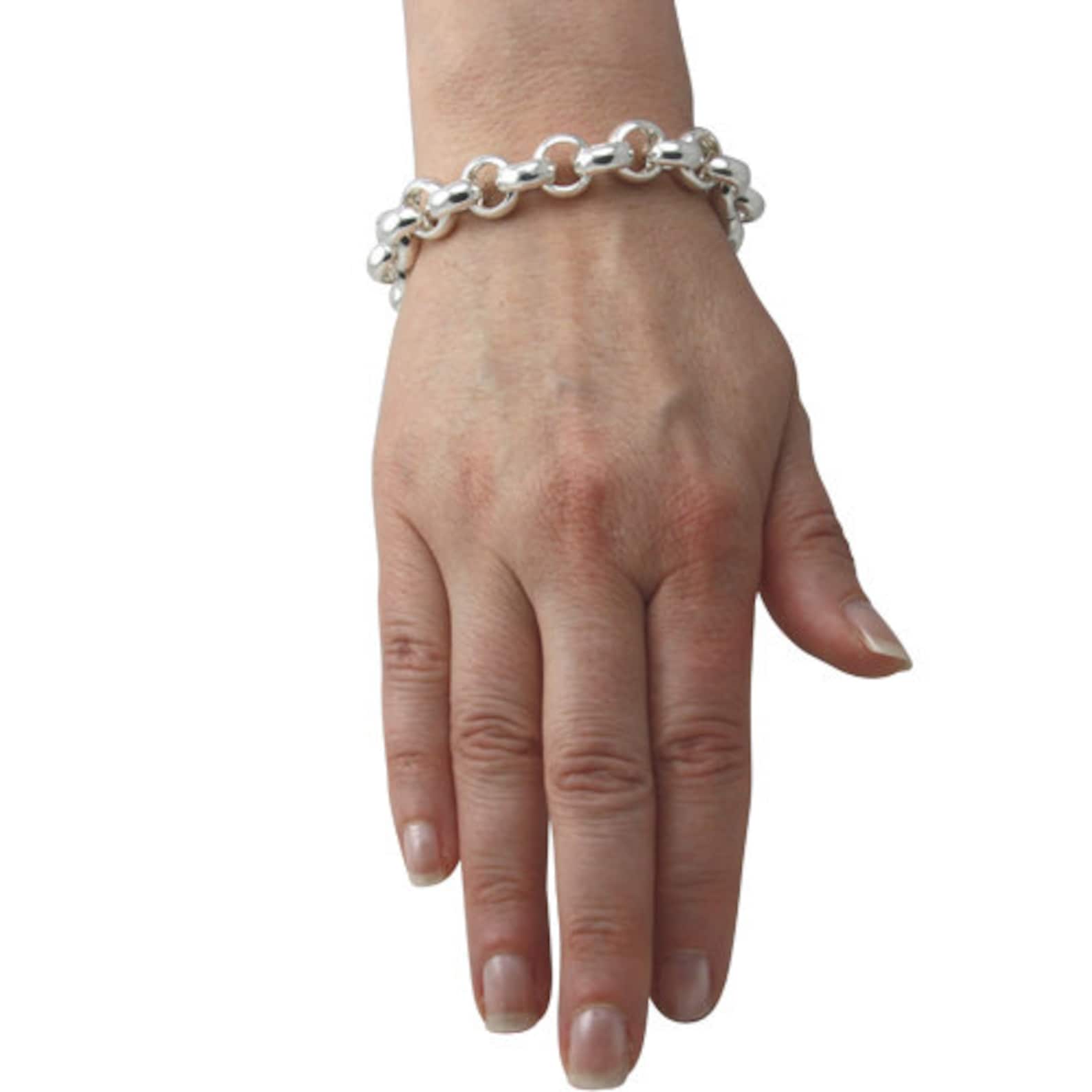 Silver Bracelet Pea Pattern 12 Mm Thickness sterling Silver - Etsy
