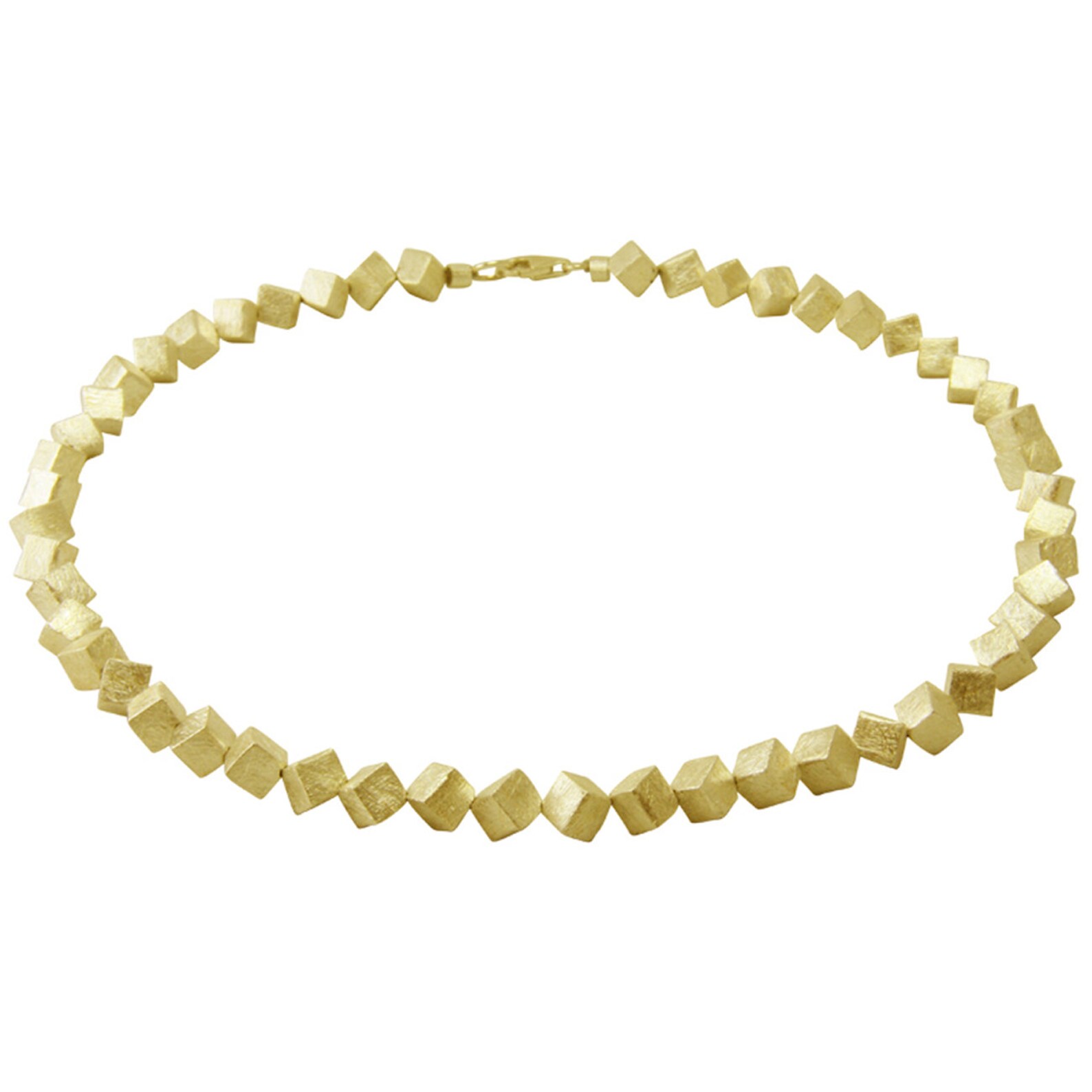 Buy Silver Chain "cubes" 6 Mm (925 Sterling Silver Matted / Gold-plated ...