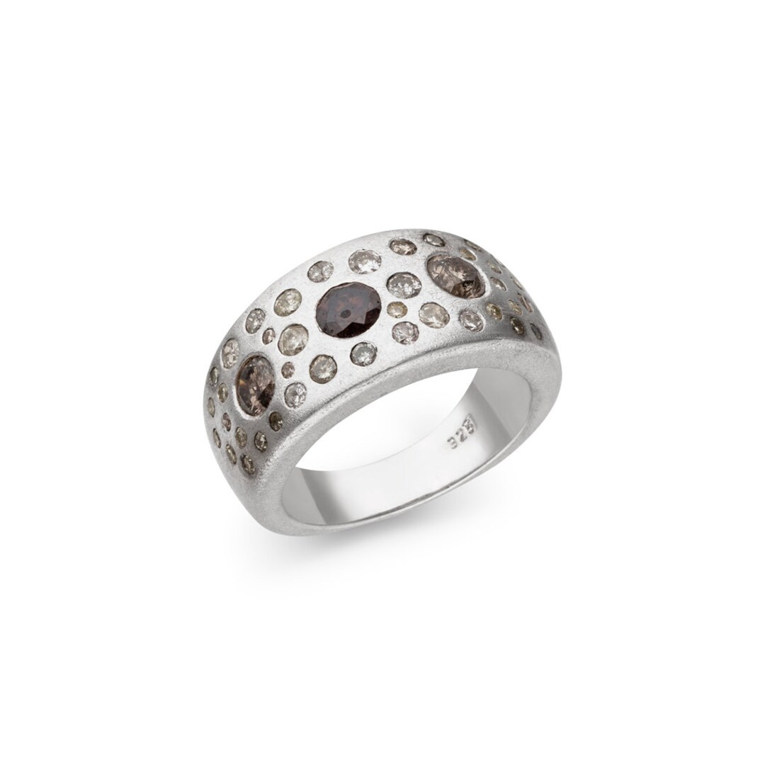 Diamond Ring "starry Sky" 2,13 Carat (sterling Silver 925) - Etsy