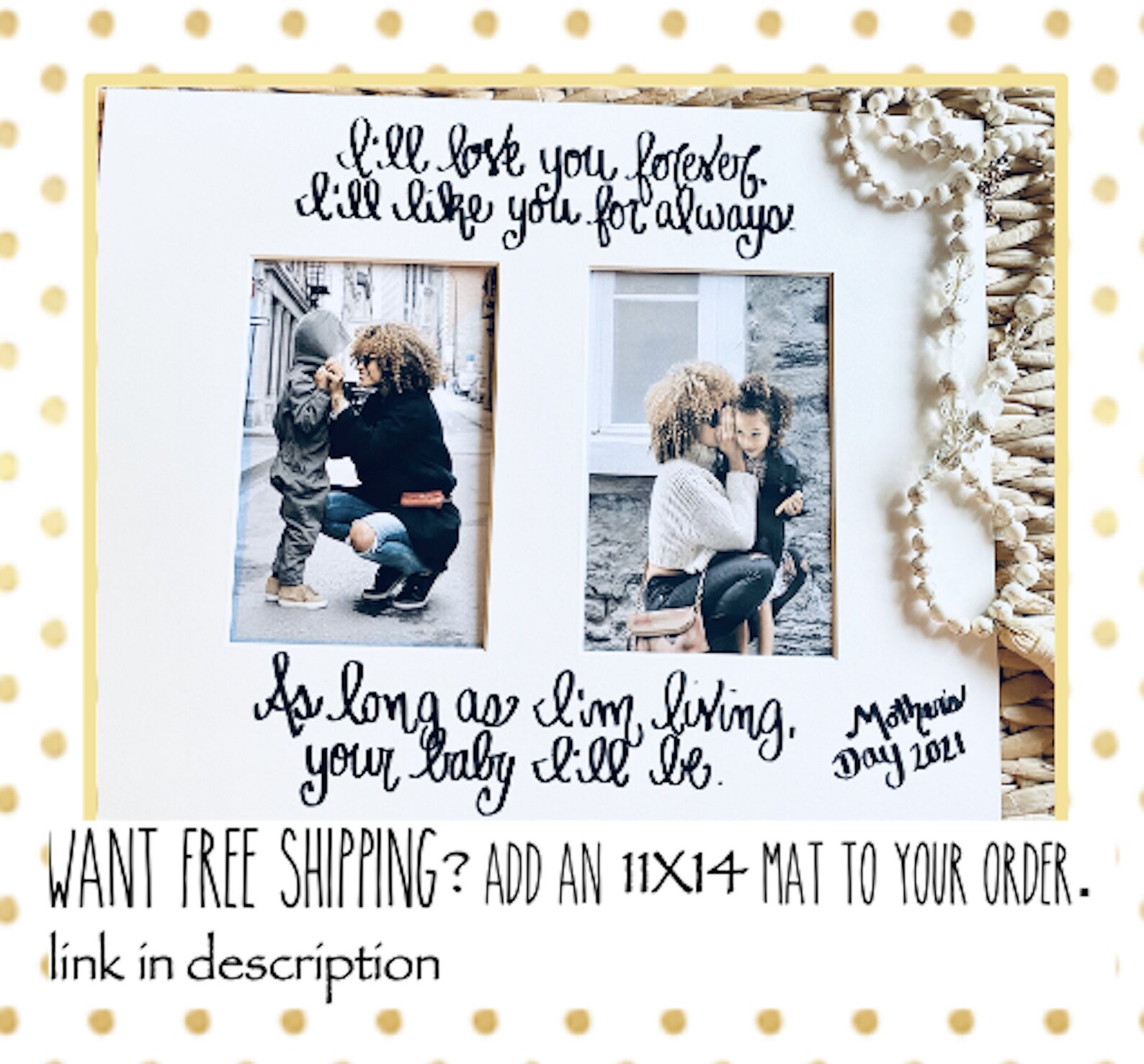 Custom Quote Personalized Double Photo Mat Hand-lettered With - Etsy