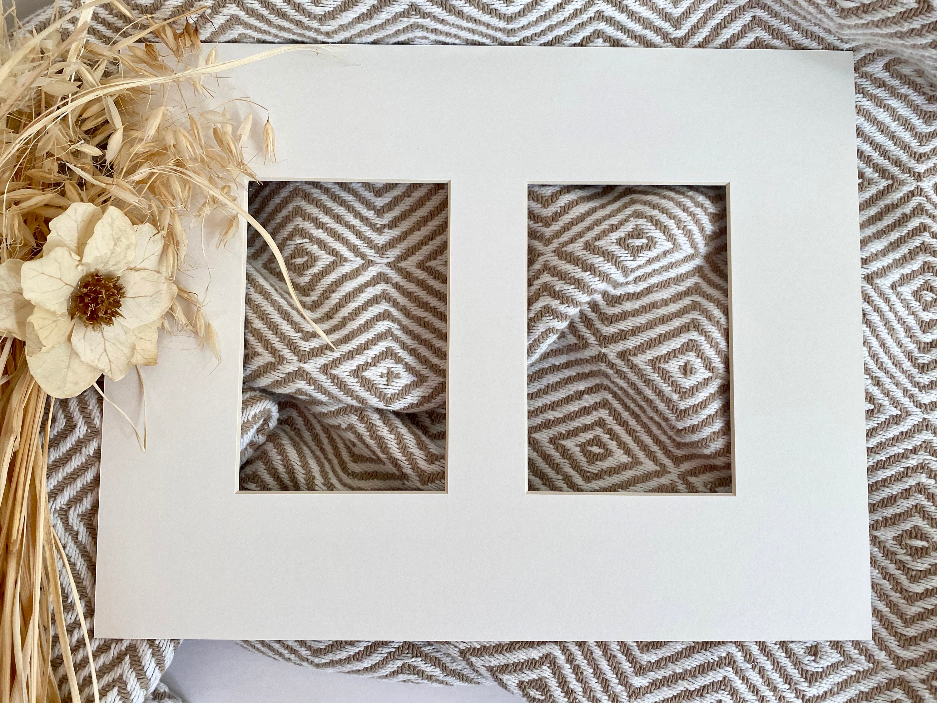 Blank White Photo Mat 11x14 with Two 4x6 Photo Openings for a | Etsy