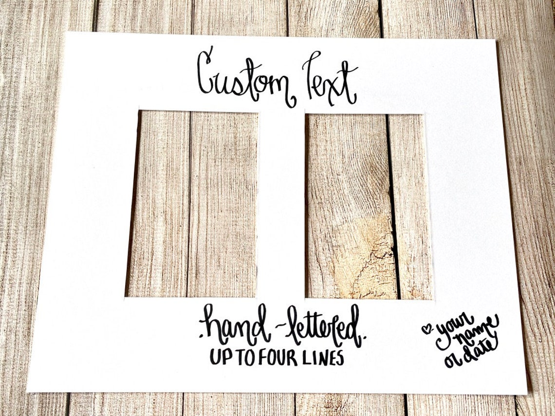 Custom Quote Personalized Double Photo Mat Hand-lettered With | Etsy