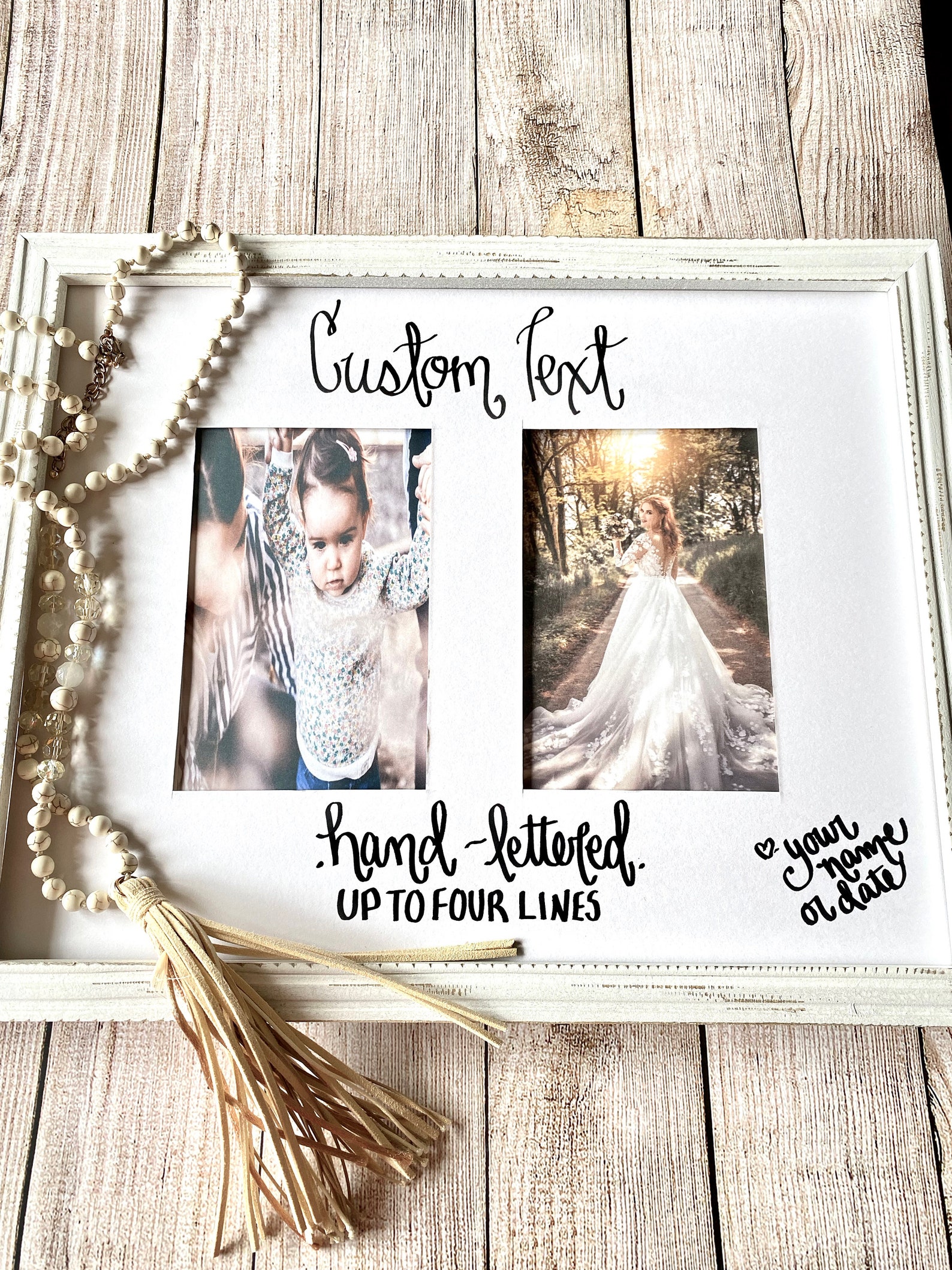 Custom Quote Personalized Double Photo Mat Hand-lettered With - Etsy