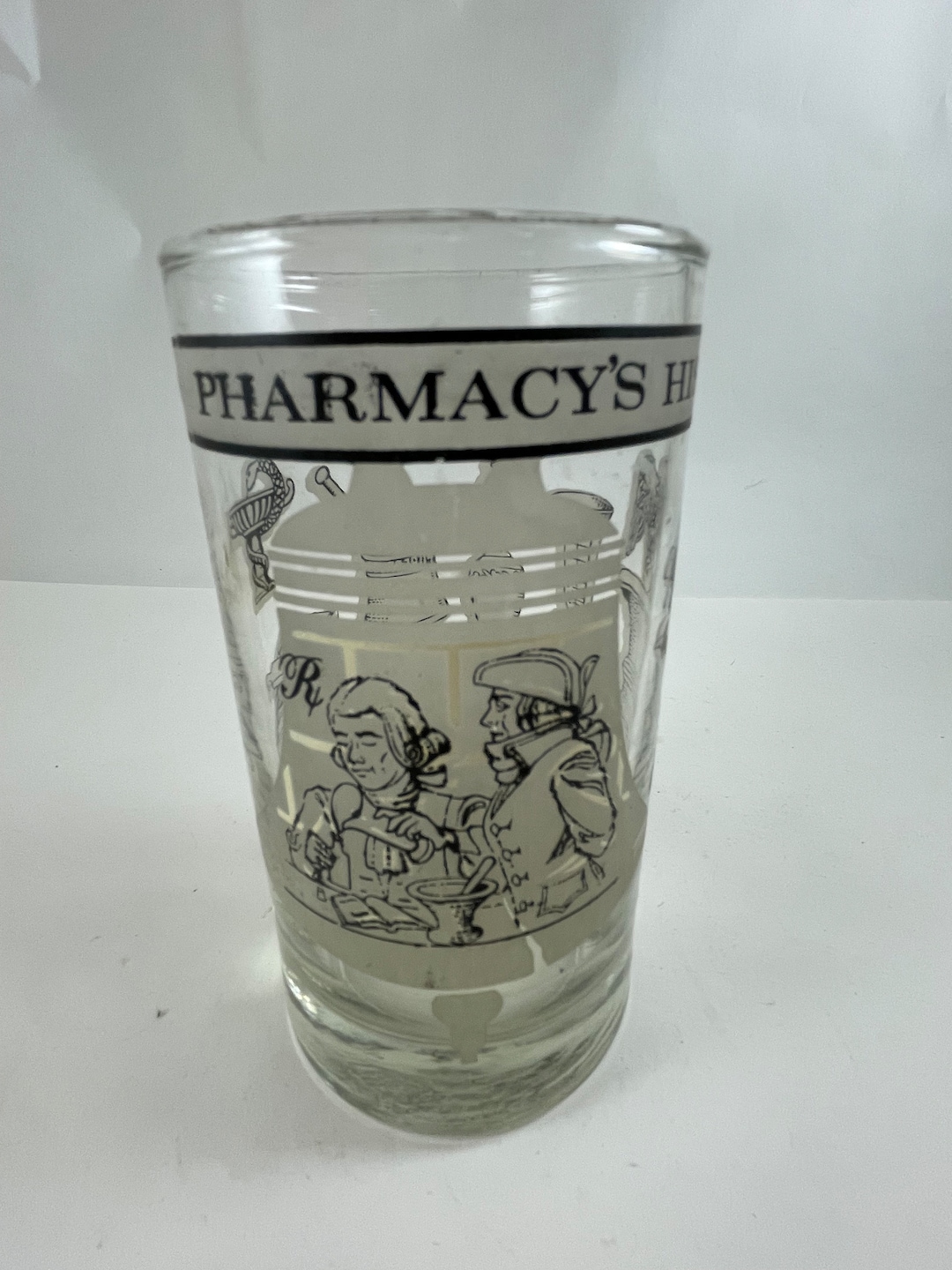 Pharmacy History Role 1776 1976 Drinking Glass Bicentennial Drug Store ...