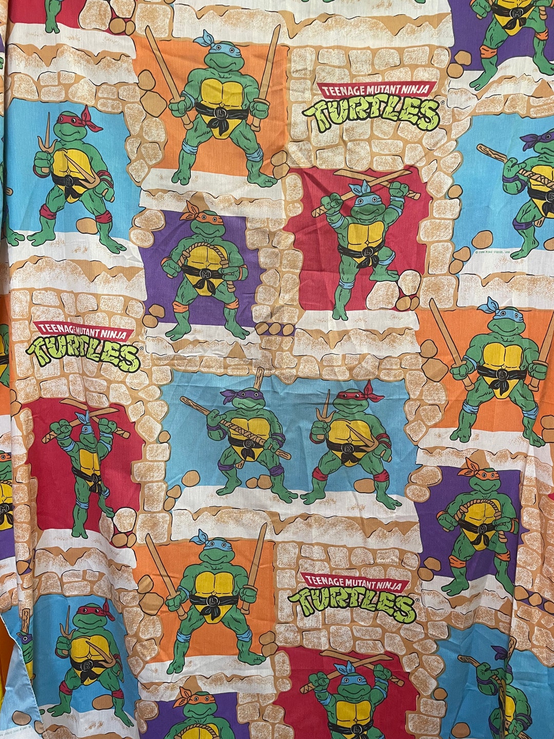 Teenage Mutant Ninja Turtle Bedsheet Twin Set Fitted Flat 80s Bedding ...