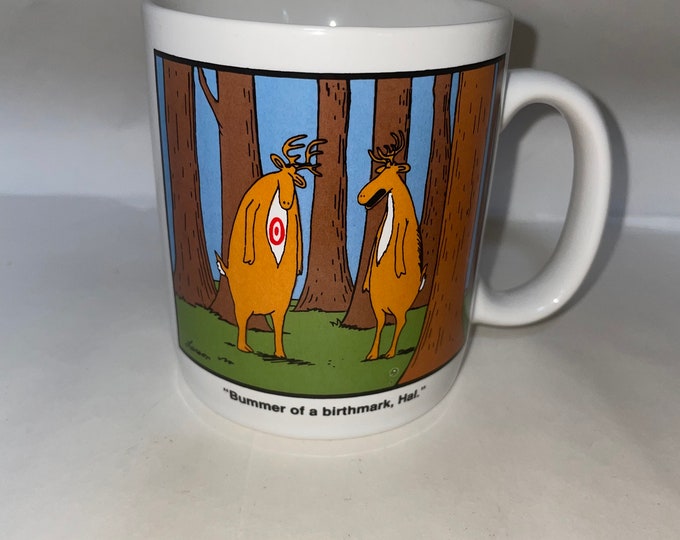 Gary Larson the Far Side 80s Mug Deer With Target Bummer of a Birthmark ...
