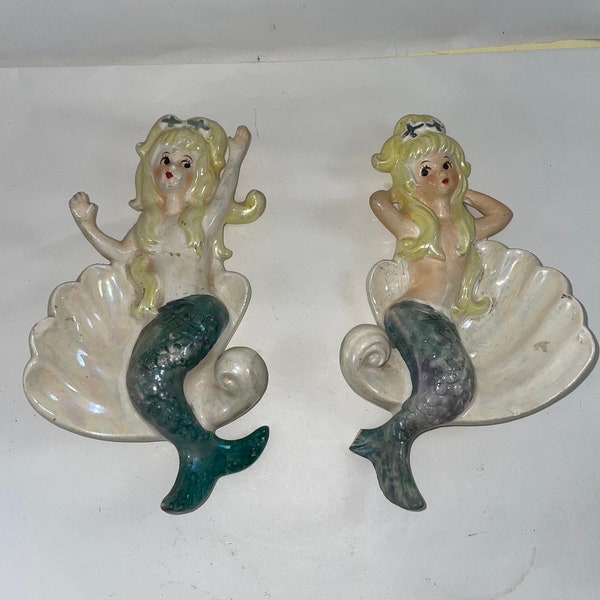Vintage Ceramic Mermaid Wall Decor - Etsy