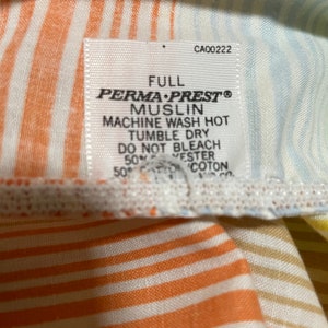 Vintage Full Size Bedsheet Set Pale Radiating Stripes Rainbow Ish ...