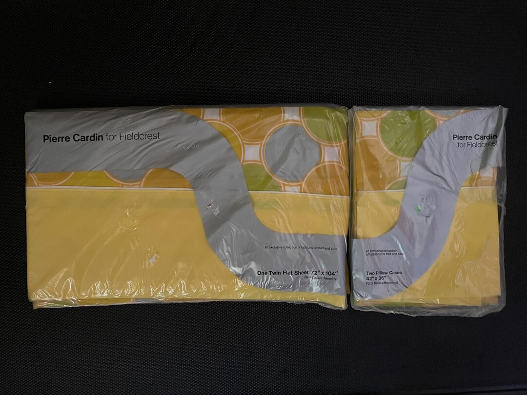 Vintage MCM Twin Flat Sheet and Pillowcases Pierre Cardin New in ...