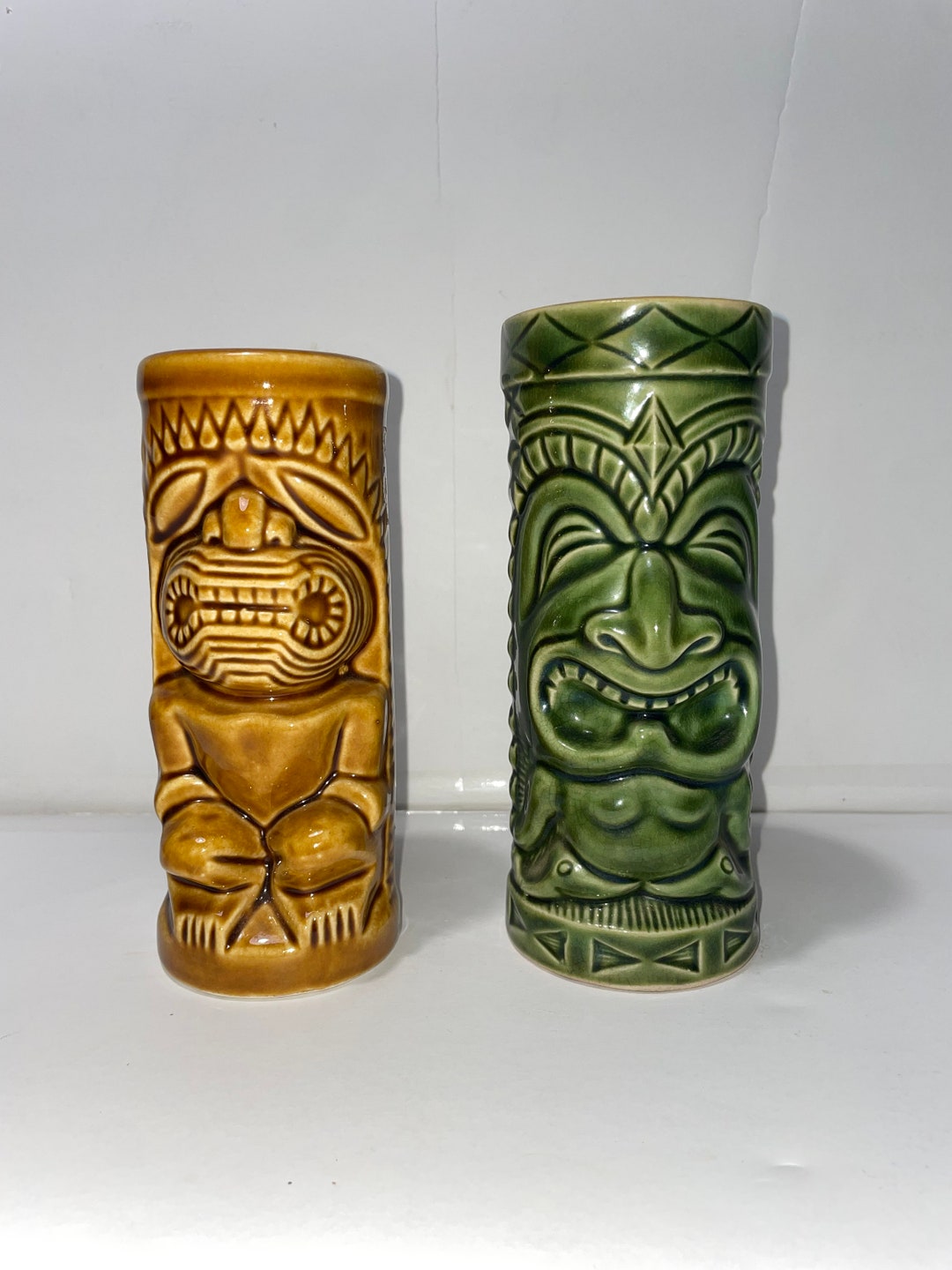 Tiki Mugs Hawaii Souvenir Vintage Tropical Bar Decor Rare Hawaiian God ...