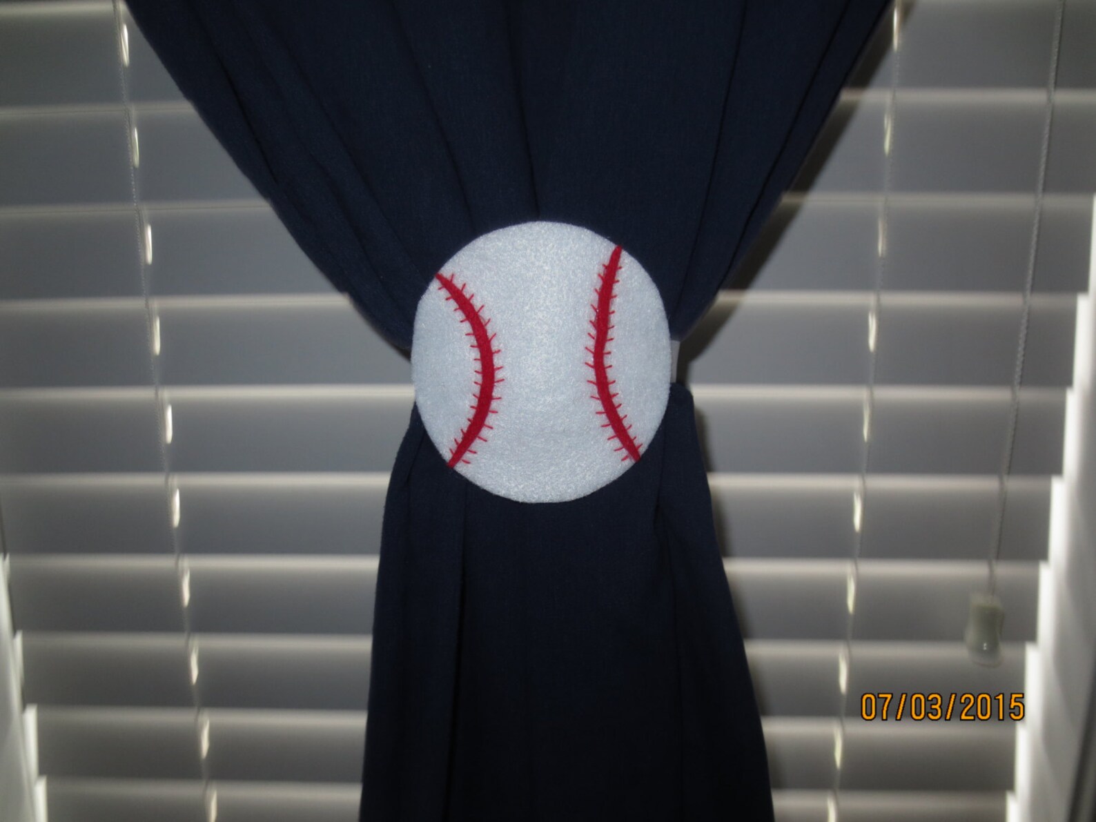 Baseball Tie-backs set of 2 - Etsy