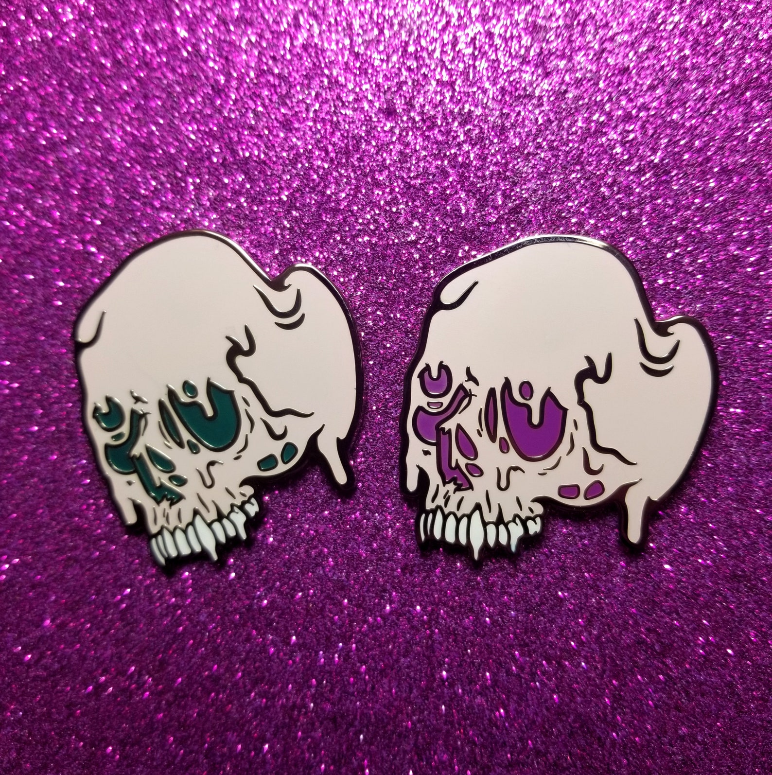 Dripping Skull Hard Enamel Pin Lapel Pins Purple Skull - Etsy