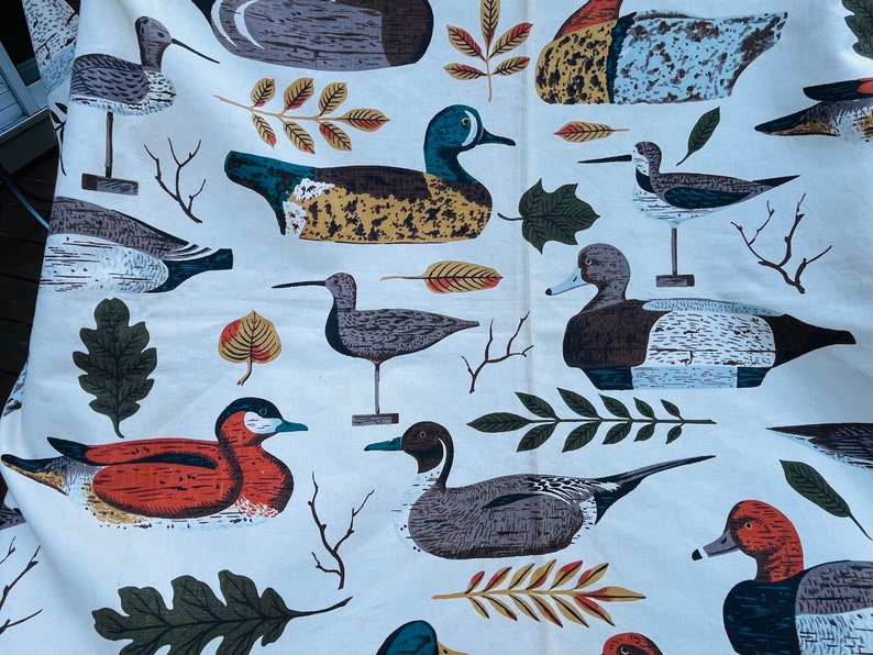 Vintage Duck Pattern Fabric,everfast Fabrics,duck Pattern on Cotton ...