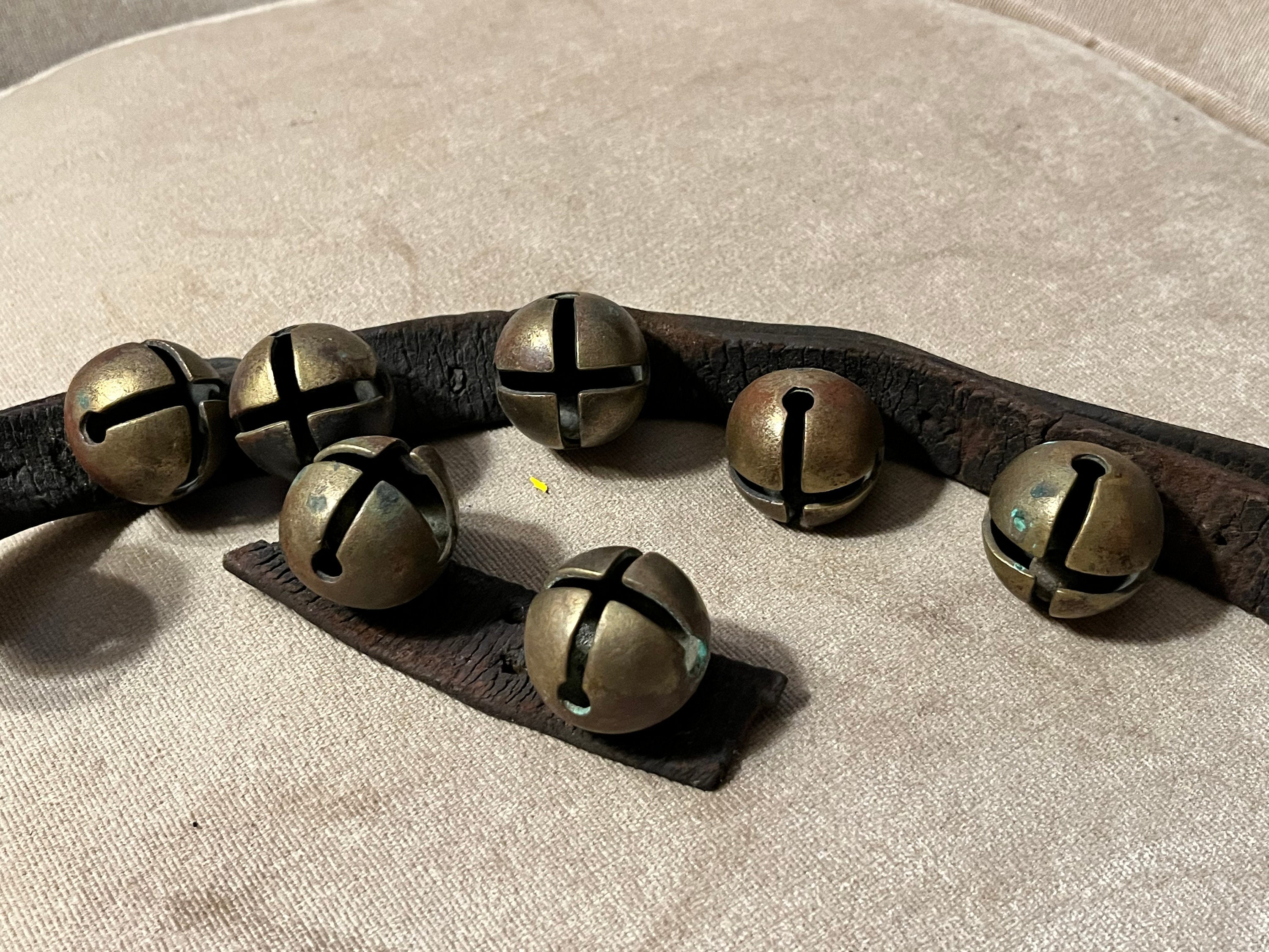 Antique Rare Brass Sleigh Bells,antique Style Brass Bells,santa Sleigh ...