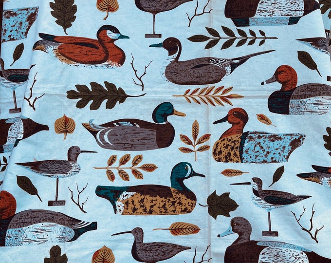 Vintage Duck Pattern Fabric,everfast Fabrics,duck Pattern on Cotton ...