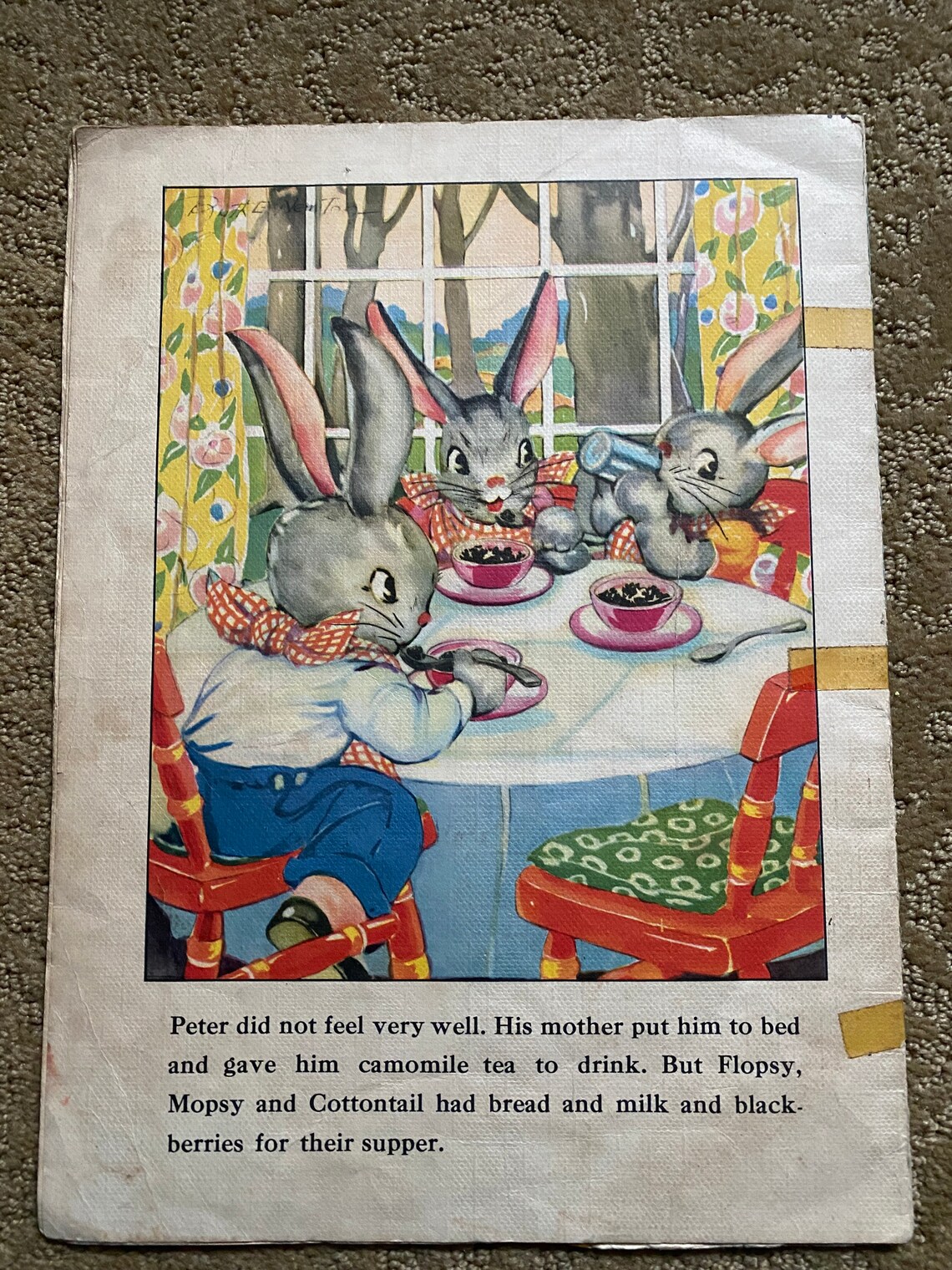 Peter Rabbit Linen Book 1940's Full Color - Etsy