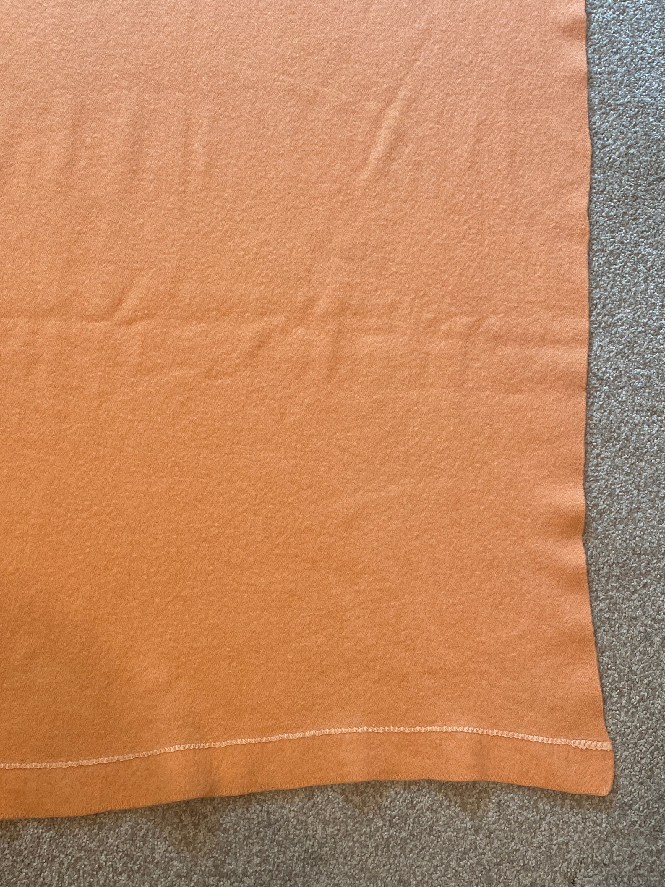 Vintage Wool Blanket,1950's Wool Twin Size Blanket, Peach, Horner ...