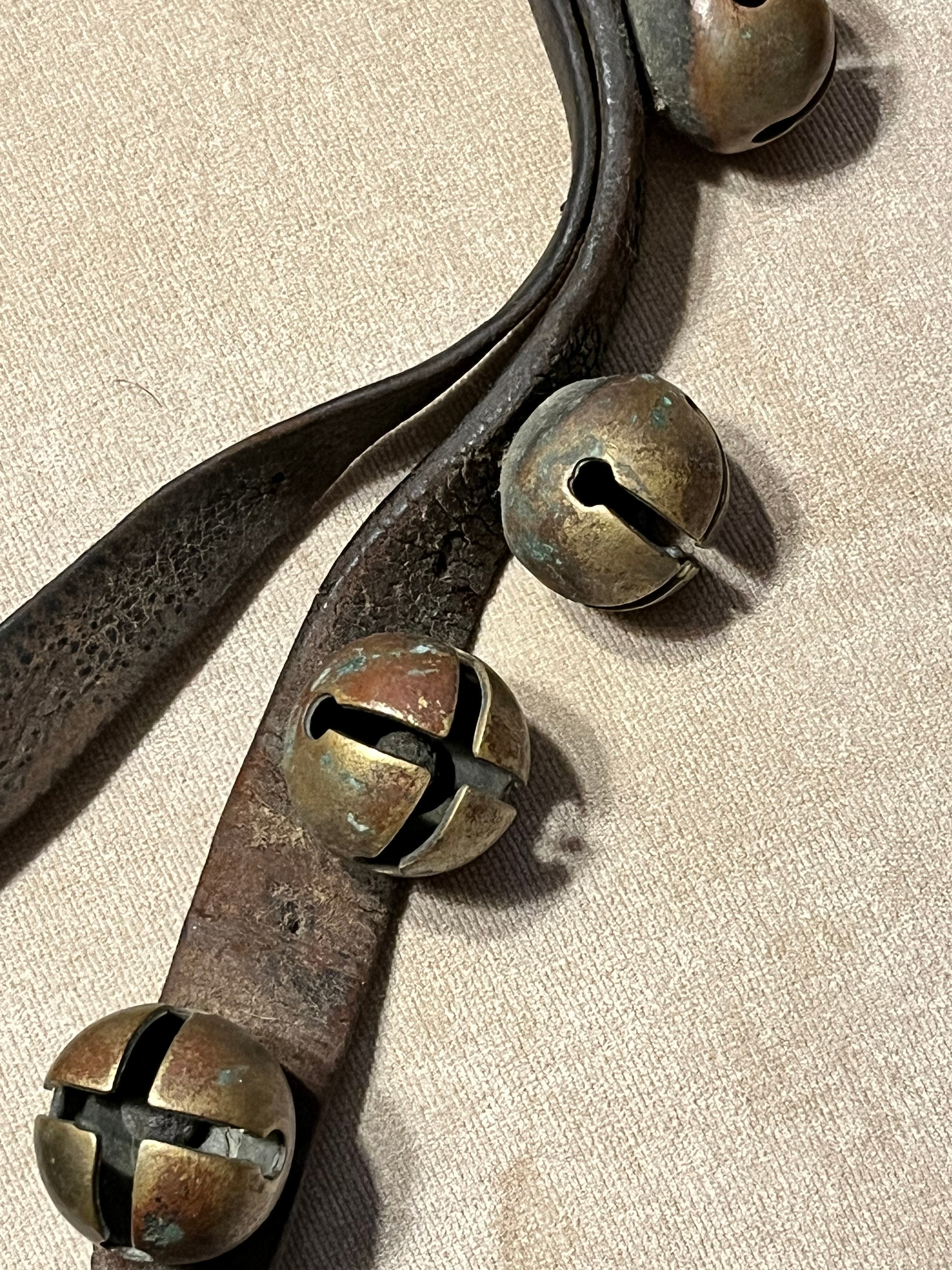 Antique Rare Brass Sleigh Bells,antique Style Brass Bells,santa Sleigh ...