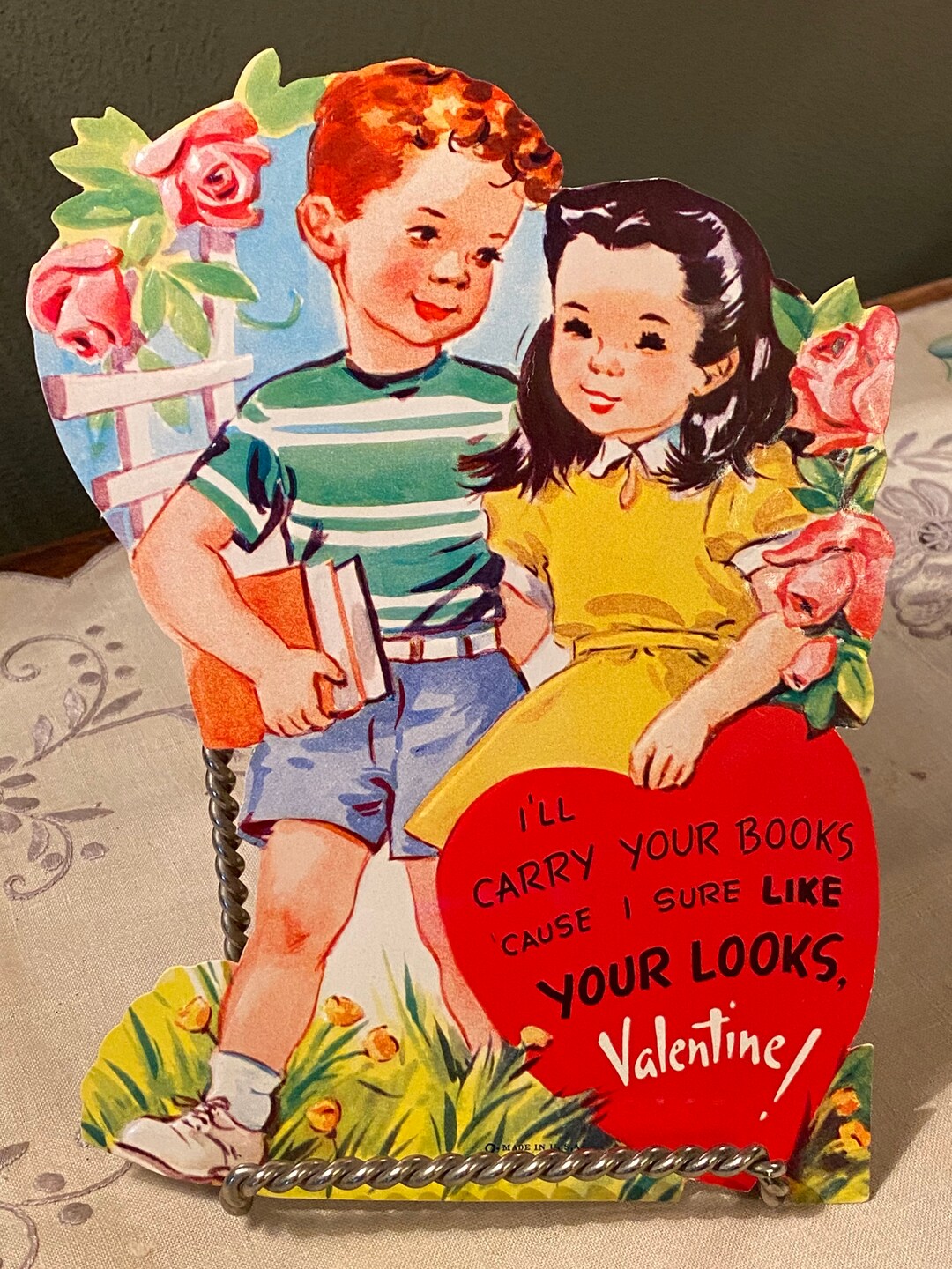 Vintage Valentine, Embossed Valentine, 7 1/2 Inches Tall,like New 1950 ...