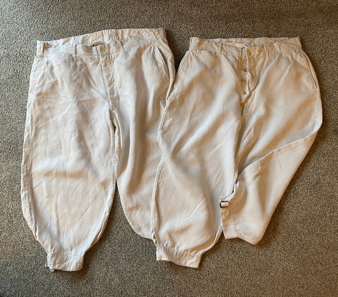 1940s Linen Knickers Trouser, Plus Fours,capper & Capper,white Linen ...