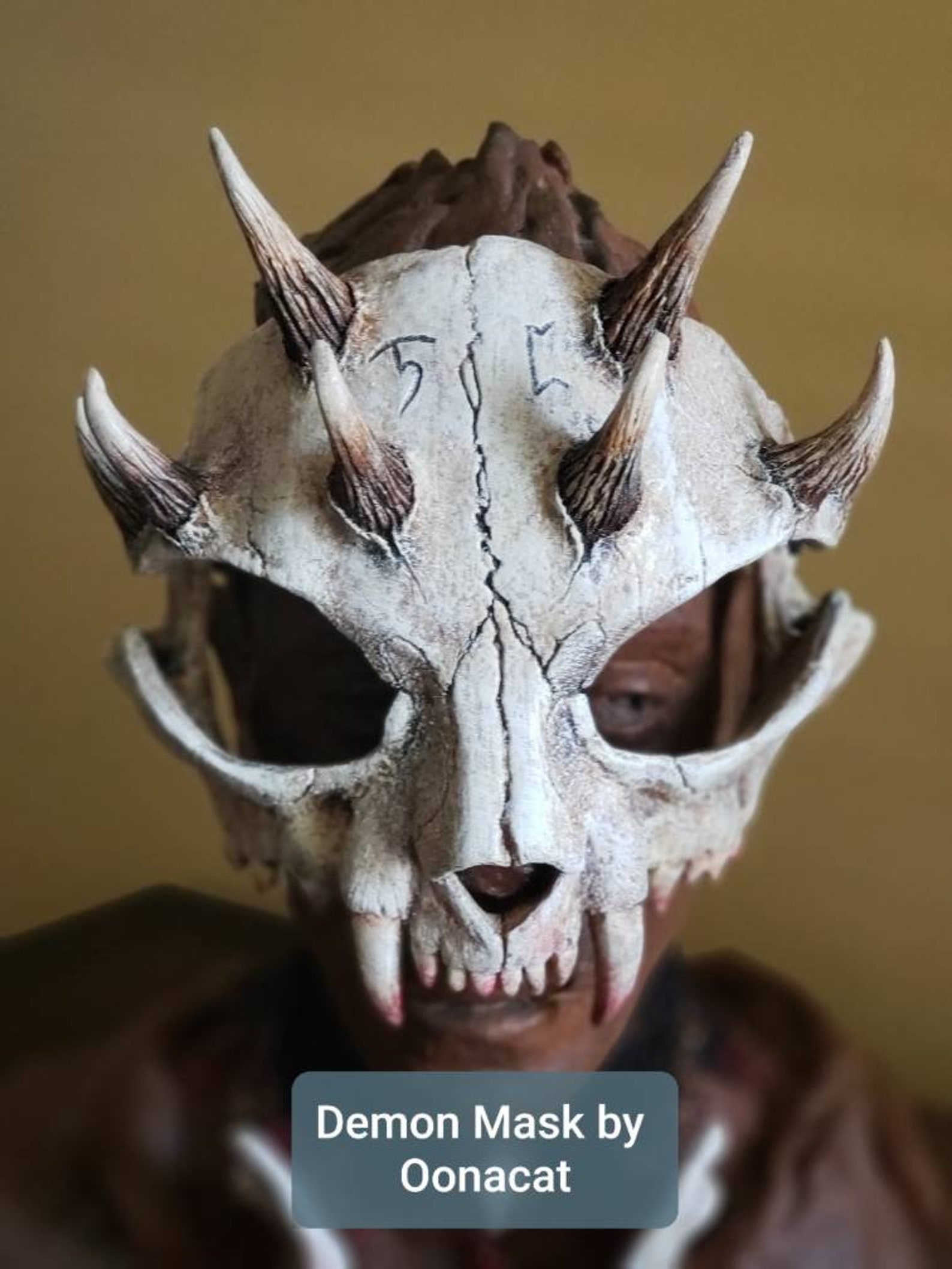 Demon Skull Mask and Lower Jaw Made to Order. by Oonacat - Etsy