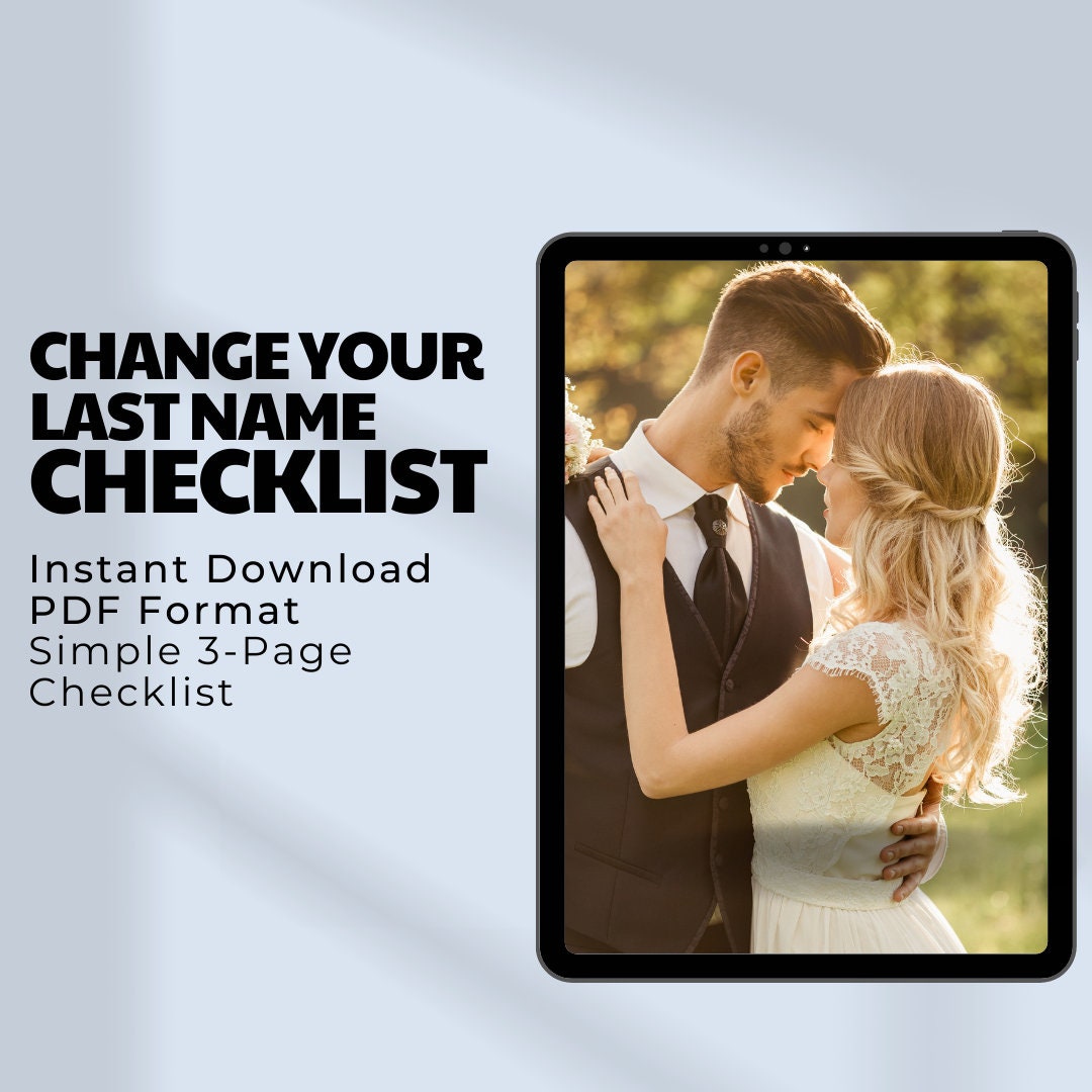 10 Steps to Change Last Name | Newly Married Checklist, Name Change To ...