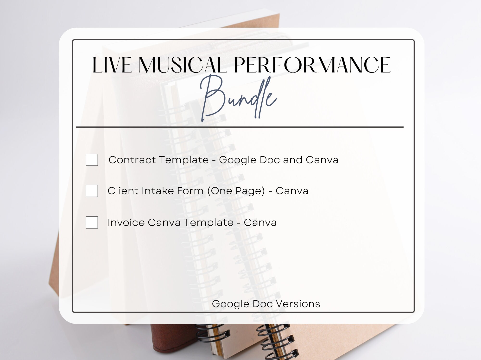 Musician Contract Bundle Contract Invoice Event Info Form Live Musical ...