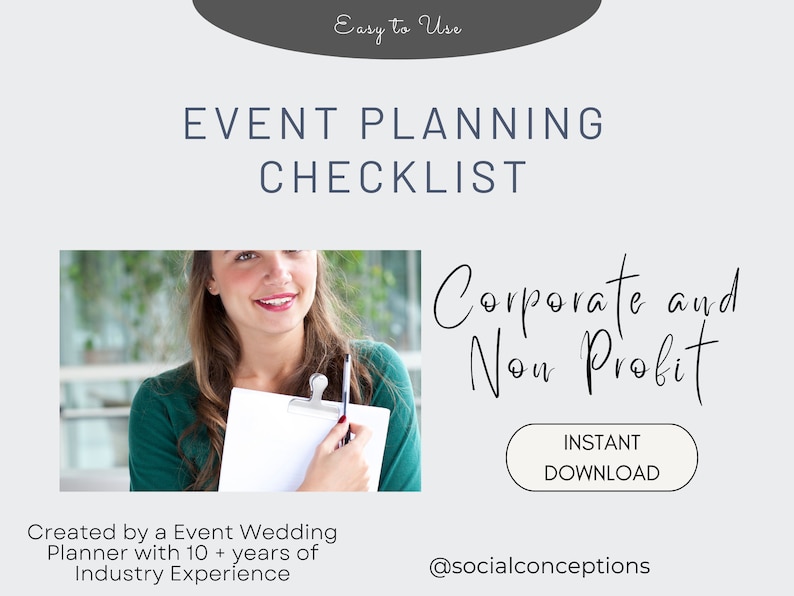 Event Planning Checklist Corporate and Non-profit Events - Etsy