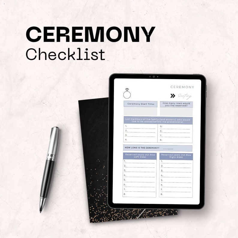 Wedding Ceremony Checklist and Rehearsal Guide, Editable Timeline ...