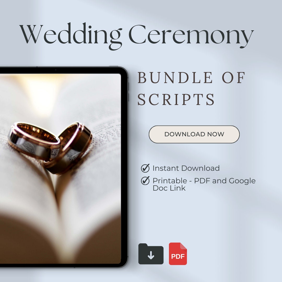 Bundle of Professional Ceremony Scripts Customize Your Wedding Vows for ...