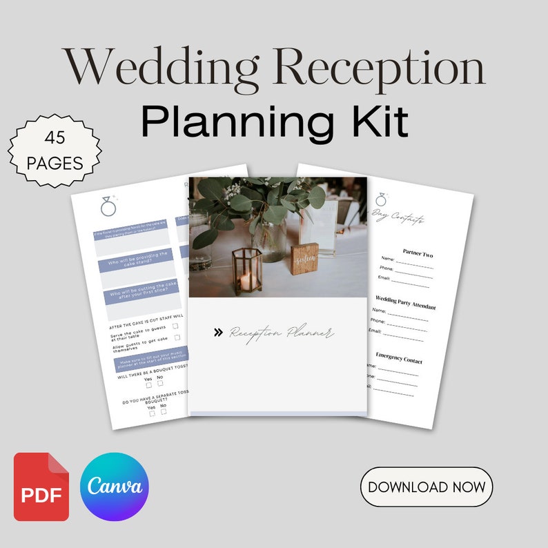 Detailed Wedding Reception Checklist, Day of Planner, Printable Canva ...