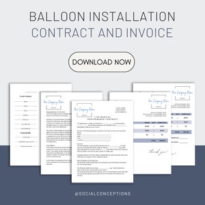Balloon Decor Contract, Invoice Canva Template for Balloon Arch ...