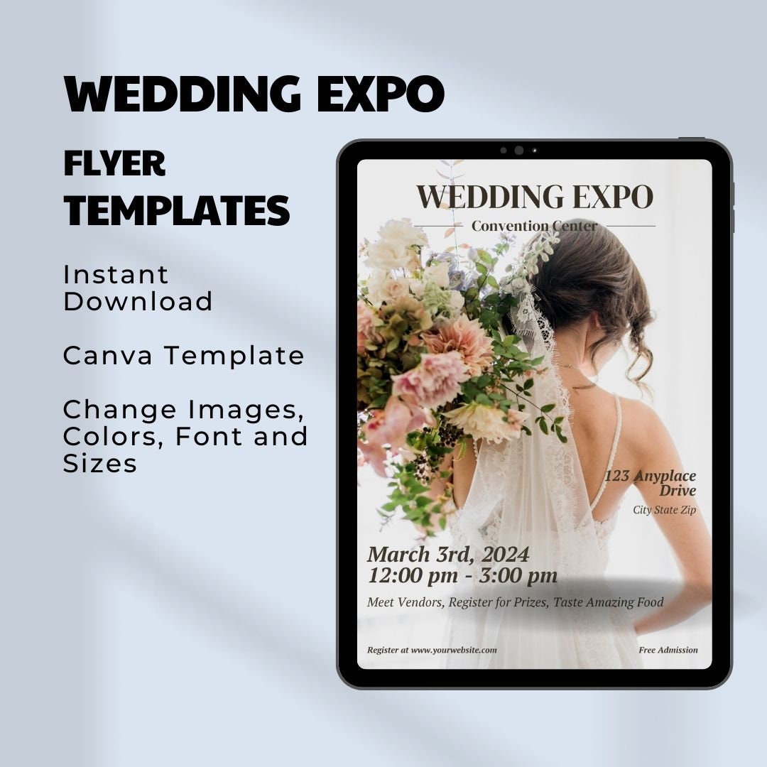 Wedding Expo Flyer Bundle, Marketing for Bridal Shows, Editable ...