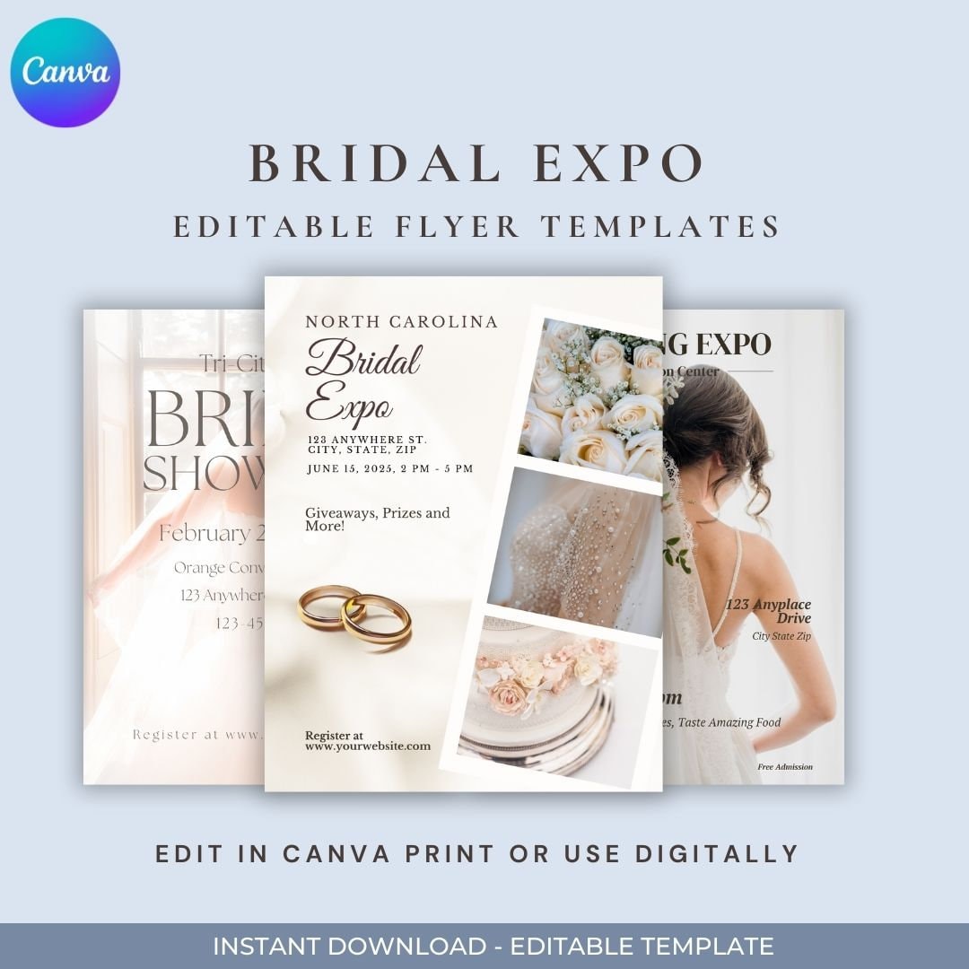 Wedding Expo Flyer Bundle, Marketing for Bridal Shows, Editable ...