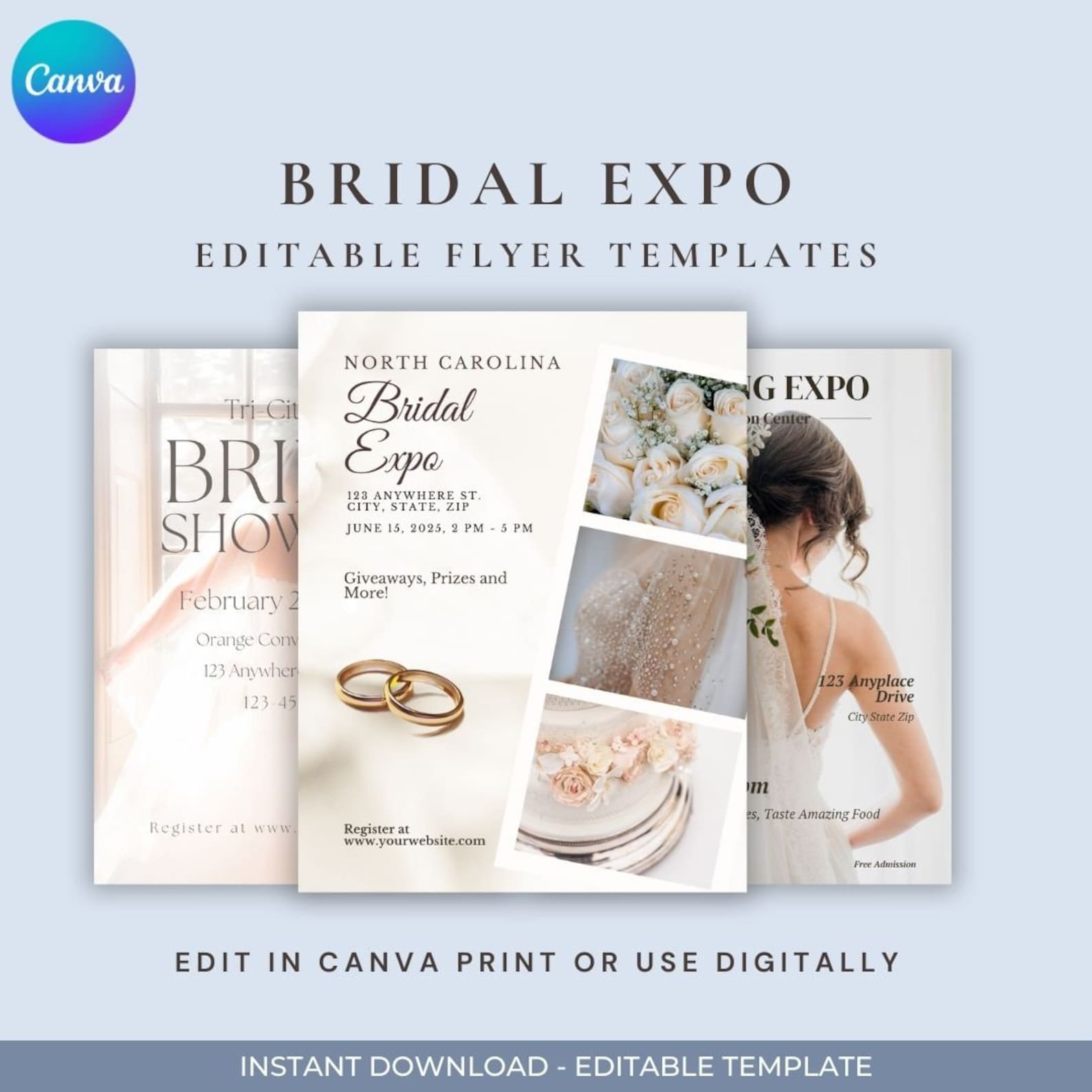 Wedding Expo Flyer Bundle, Marketing for Bridal Shows, Editable ...