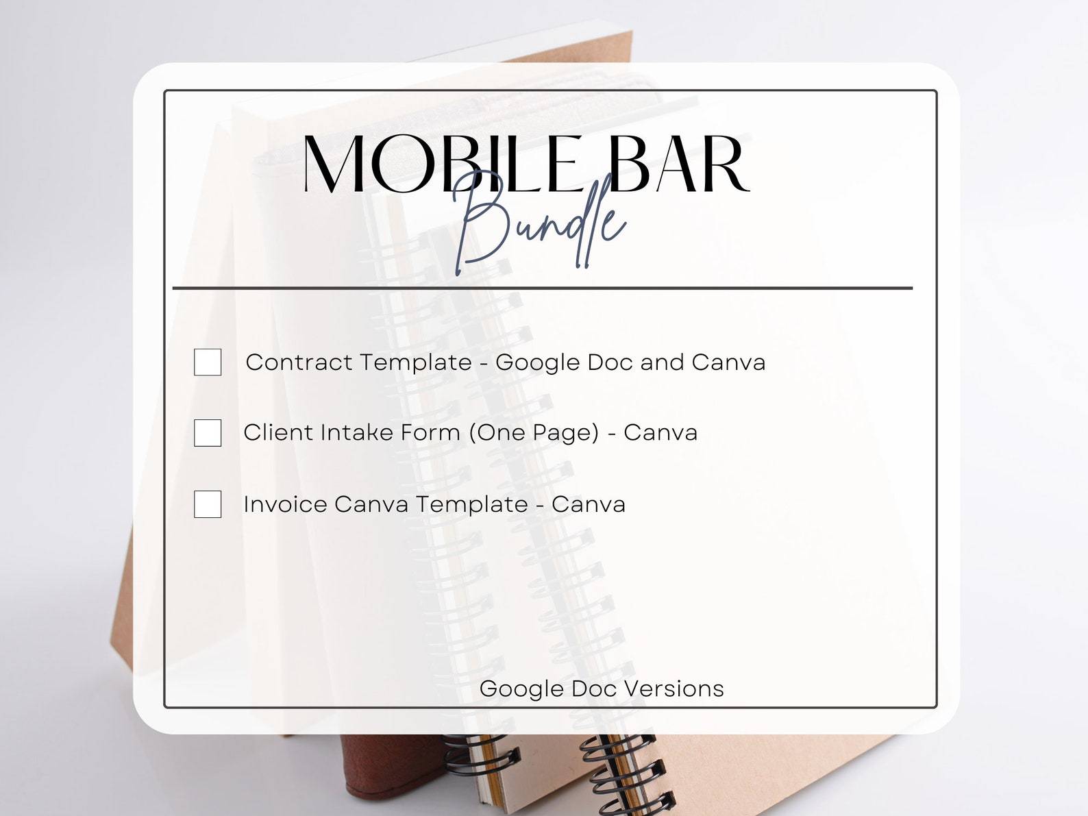 Bartending Contract and Business Editable Canva Templates, Invoice and ...