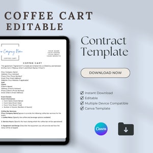 Coffee Cart Contract, Coffee Bar Contract Customizable Canva Template ...