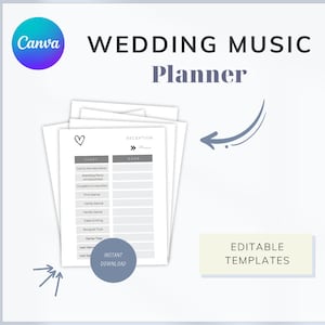 DJ Wedding Music Planner, Music Selection Worksheet for Ceremony and ...