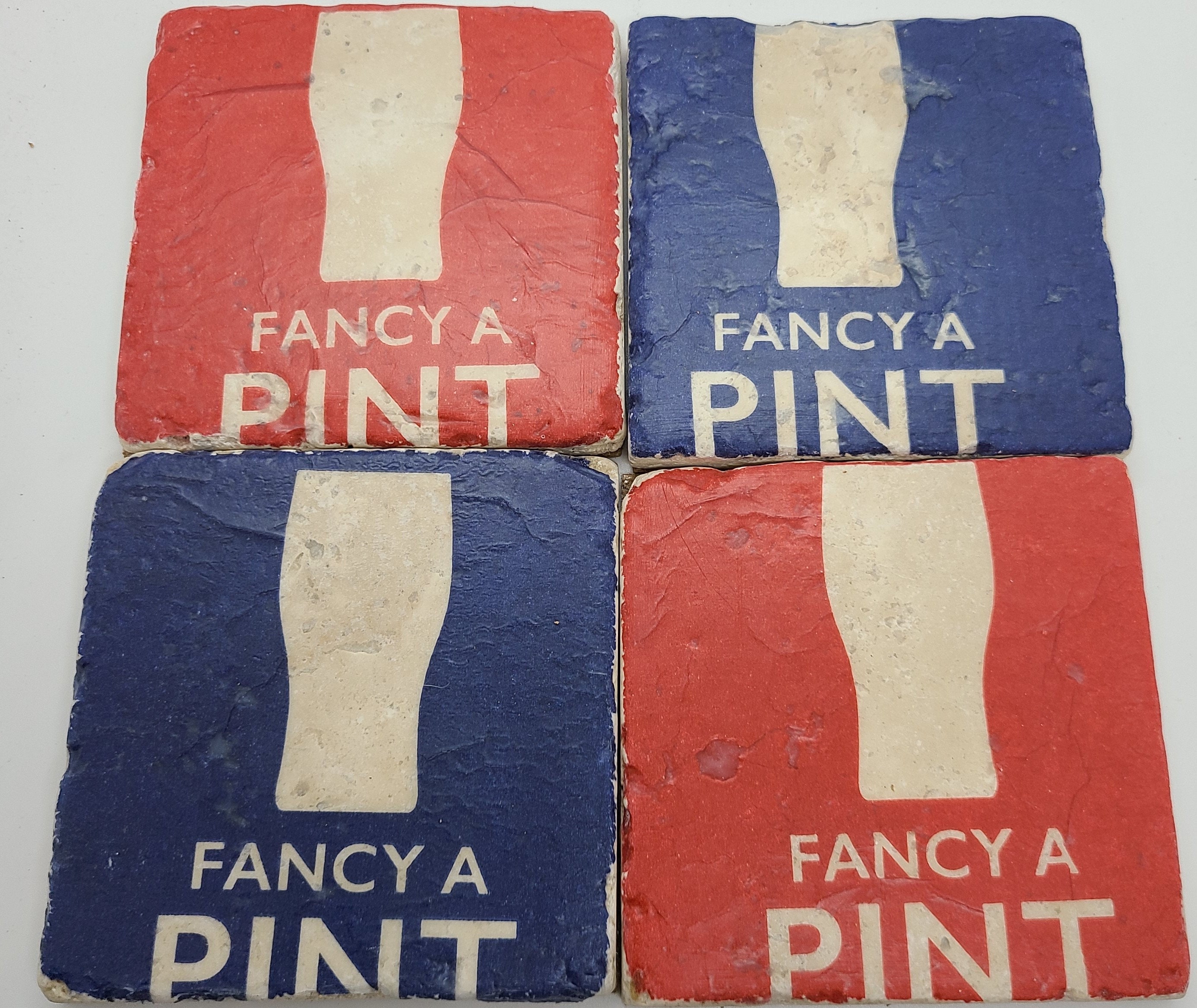 Fancy A Pint Stone Coasters Pub Coasters Stone Coasters Travertine ...